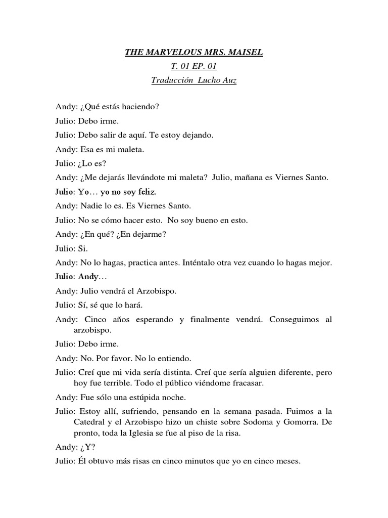 The Marvelous Mrs Maisel | PDF