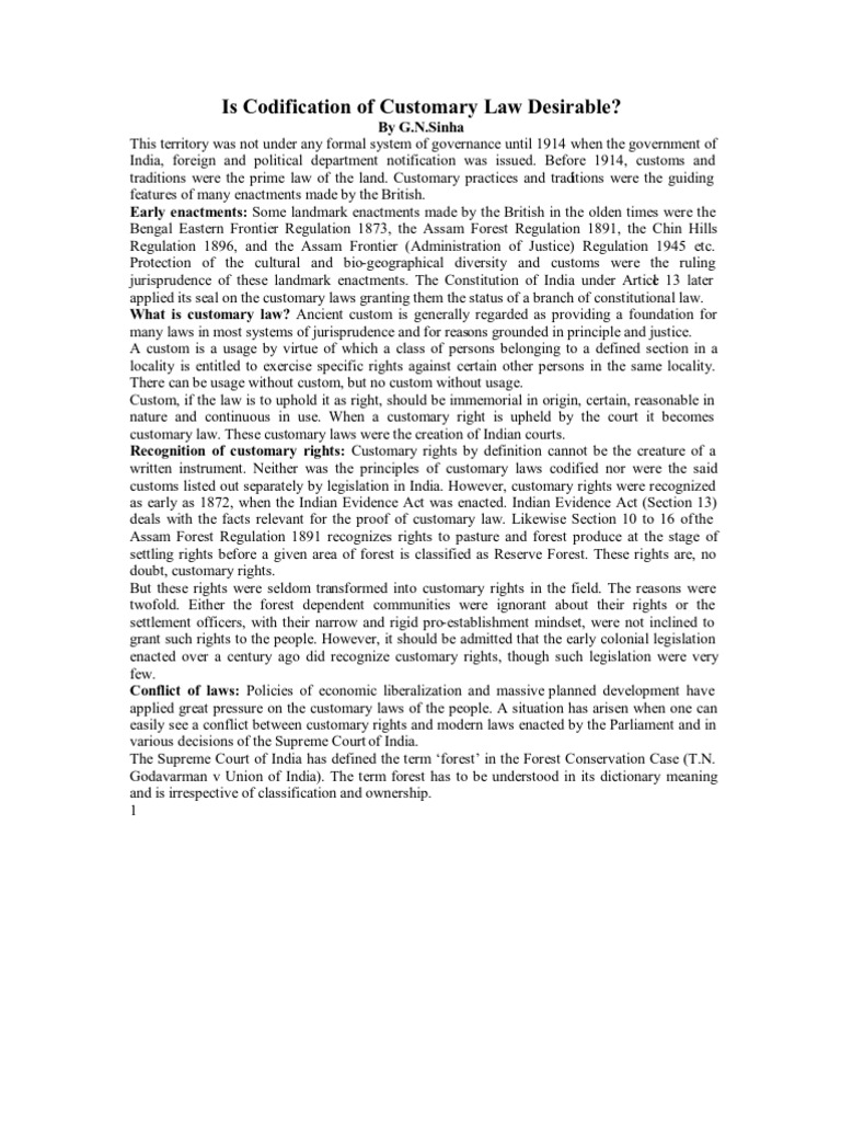 Recognizing Customary Rights While Upholding Universal Human Rights ...