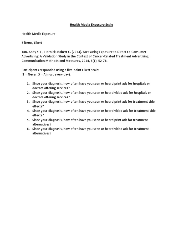 Measuring Exposure to Health-Related Media: The Development and ...