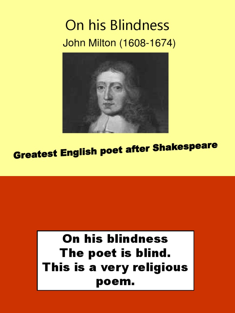 On His Blindness | PDF