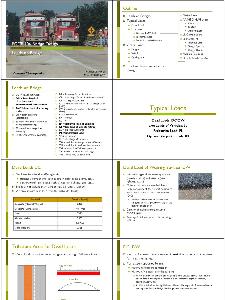 Bridge Design Loads | PDF | Lane | Beam (Structure)