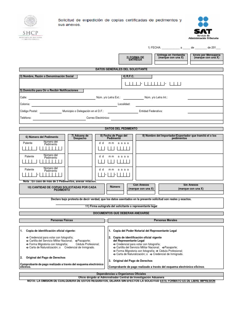 Formato e Instructivo Pedimento | PDF | Gobierno