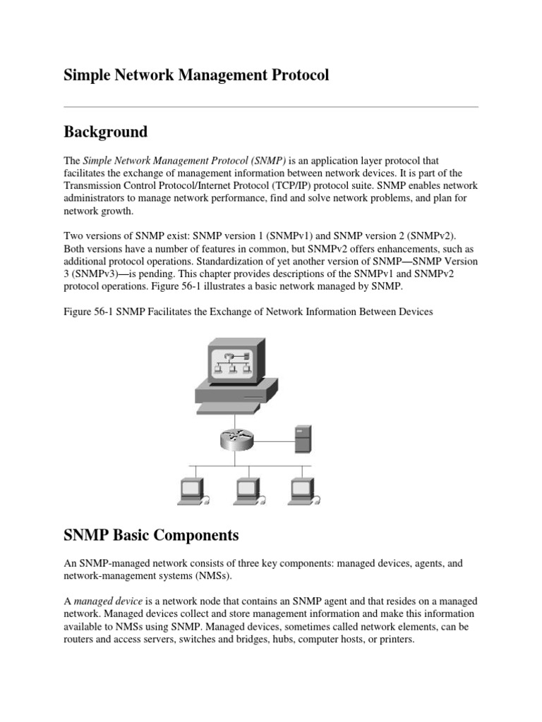 Simple Network Management Protocol PDF Computer Network