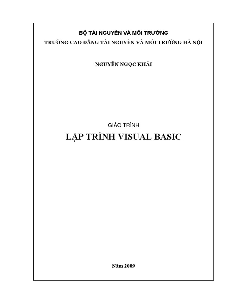 Giáo trình lập trình Visual Basic | PDF