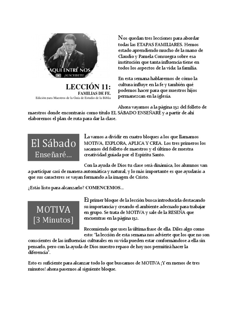 BOSQUEJO T2 Lección 11 | PDF | Fe | Cristo (título)