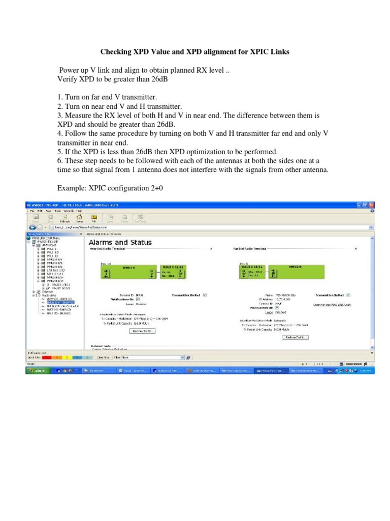 Checking XPD Value and XPD Alignment For XPIC Links | PDF | Transmitter ...