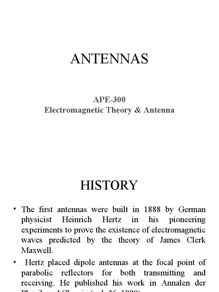 Antennas: APE-300 Electromagnetic Theory & Antenna | PDF | Antenna ...