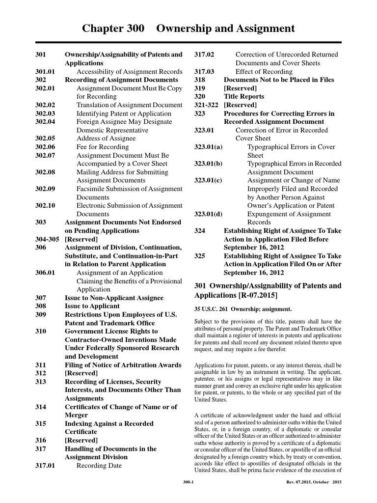 Mpep 0200 | PDF | Assignment (Law) | Patent Application