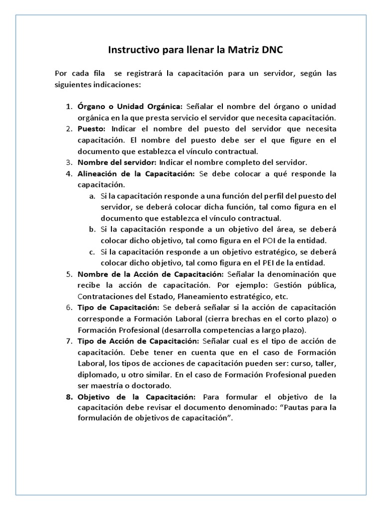 Guía para Completar Matriz DNC | PDF | Función (Matemáticas) | Aprendizaje
