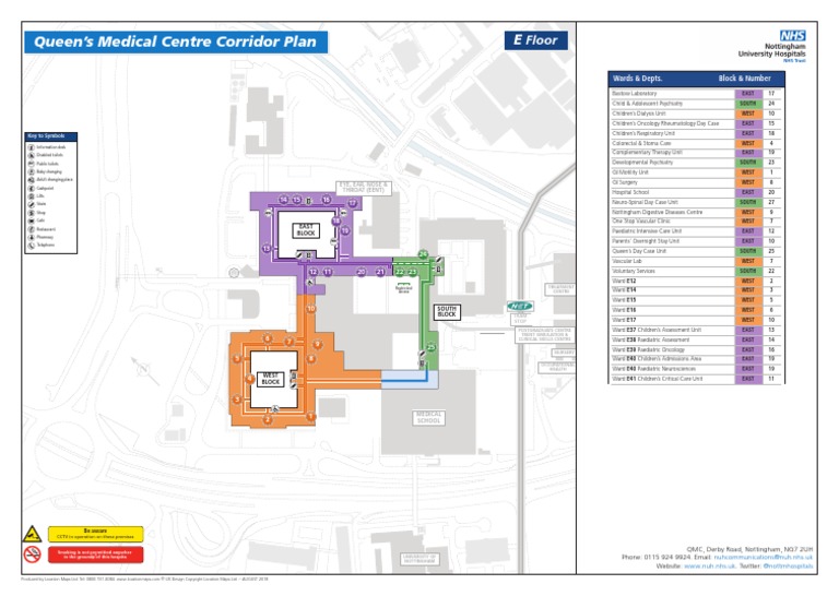 Queen's Medical Centre Corridor Plan NHS: E Floor | PDF | Hospital ...