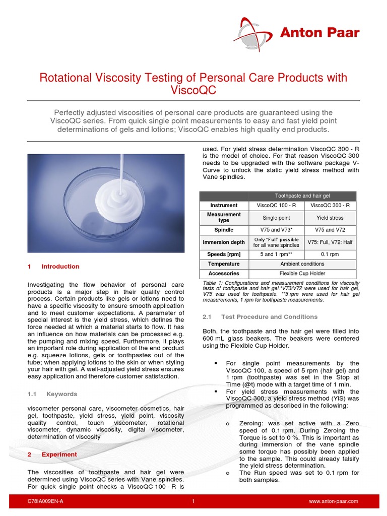 C78IA009EN A ViscoQC Yield Point | PDF | Viscosity | Yield (Engineering)