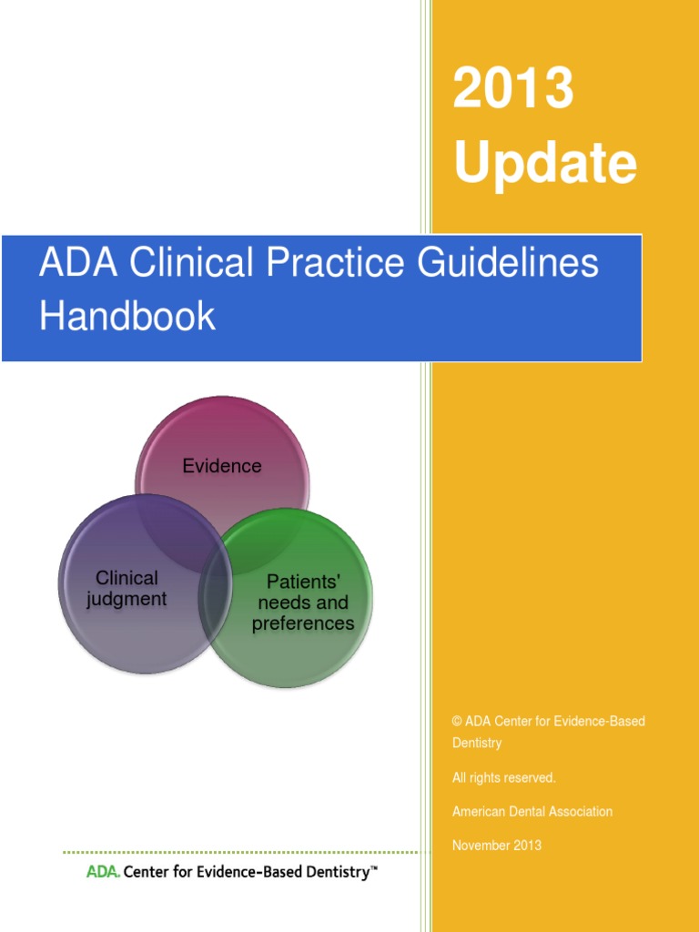 ADA Clinical Practice Guidelines Handbook-2013 | PDF | Evidence Based ...