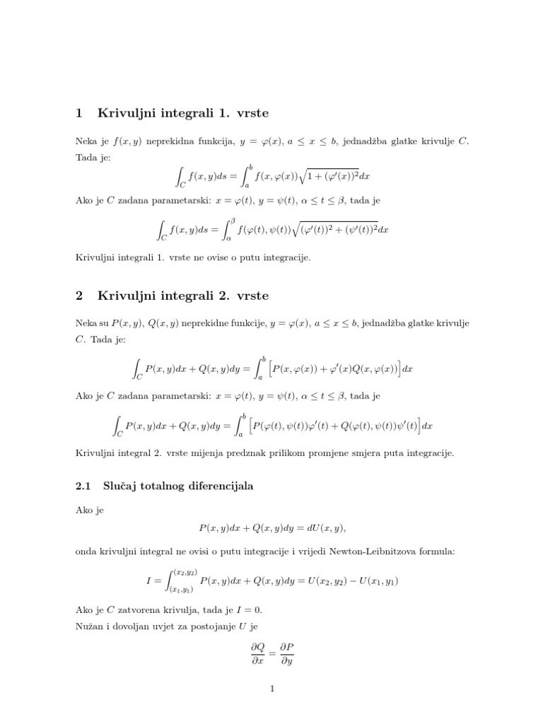 Krivuljni Integrali | PDF