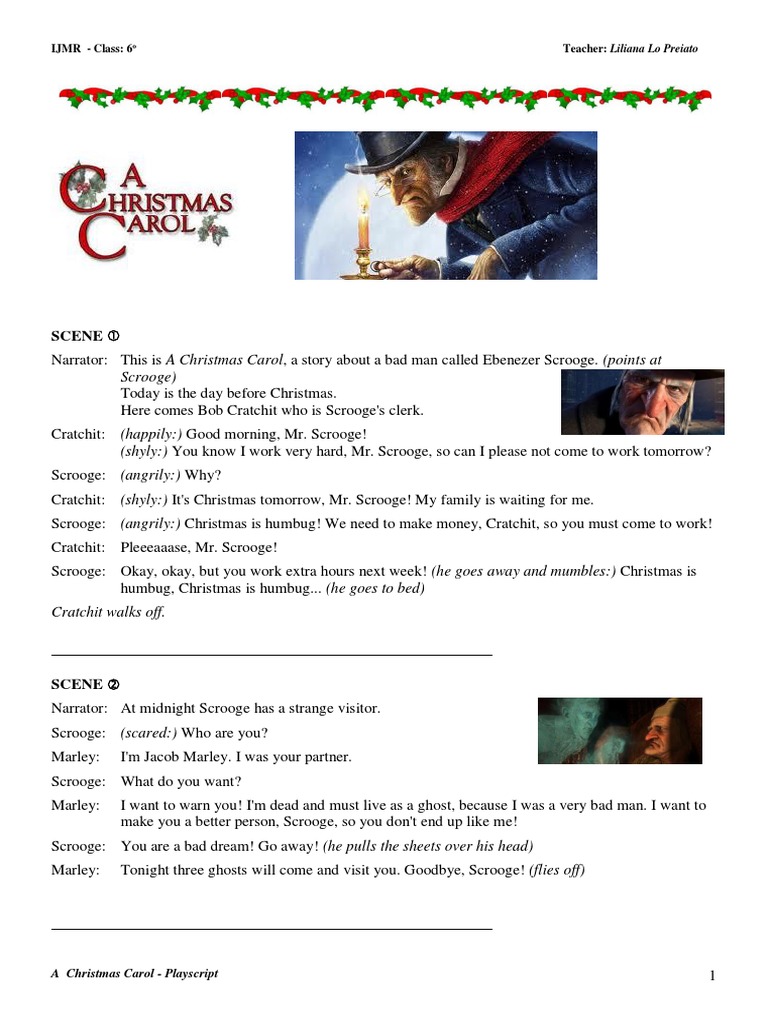 A Christmas Carol Short Script - Doc Versiunea 1 | PDF | Ebenezer ...
