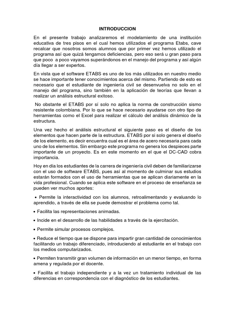Informe de Analisis Estructural | Descargar gratis PDF | Software ...
