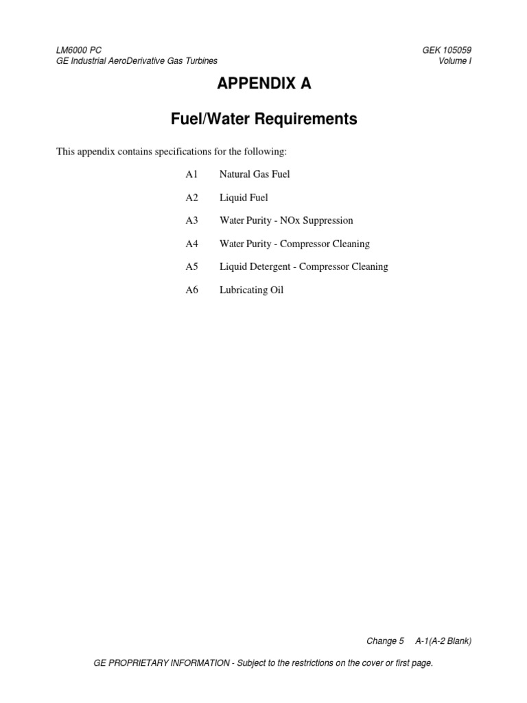 Natural Gas Fuel Specifications for GE Gas Turbines | PDF | Natural Gas ...
