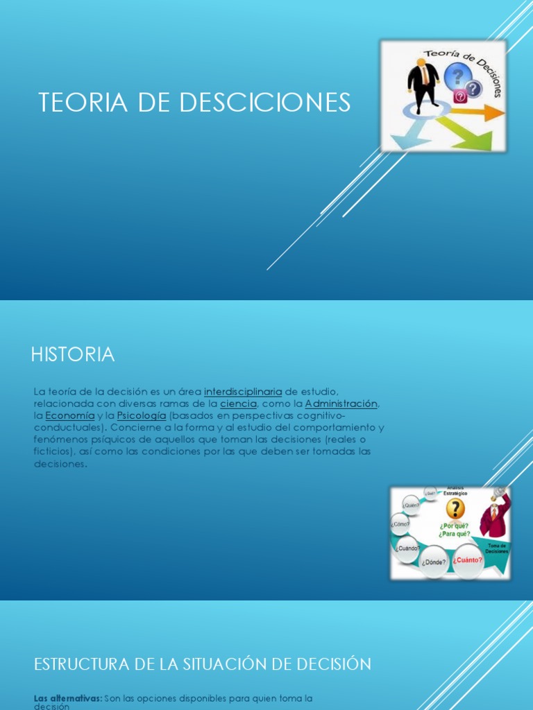 Teoria de Desciciones | PDF | Toma de decisiones