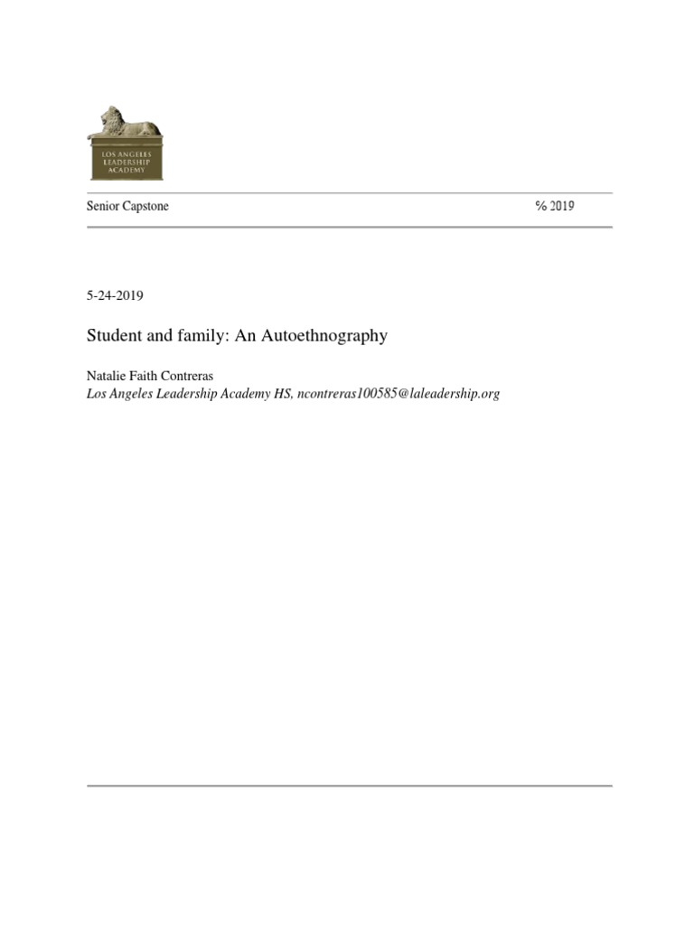 Autoethnographic Capstone Final Draft | PDF | Parenting | Relationships