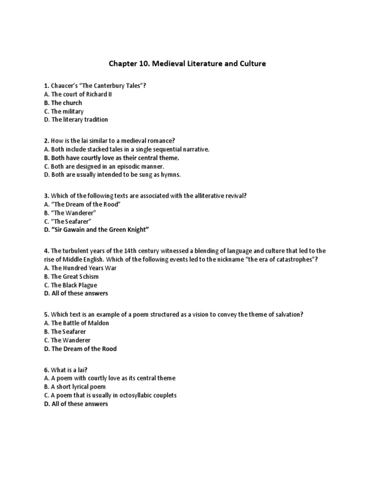 Medieval Literature and Culture | PDF | King Arthur | Chivalric Romance