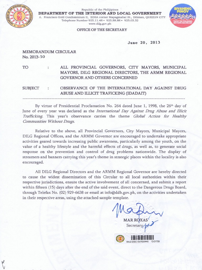 MC 2013 50 IDADAIT International Day Against Drug Abuse and Illicit ...