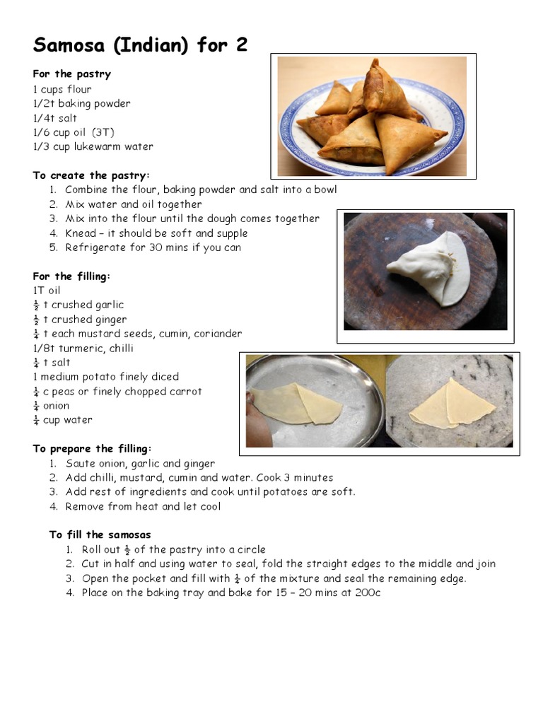 Samosa Recipe for Two | PDF