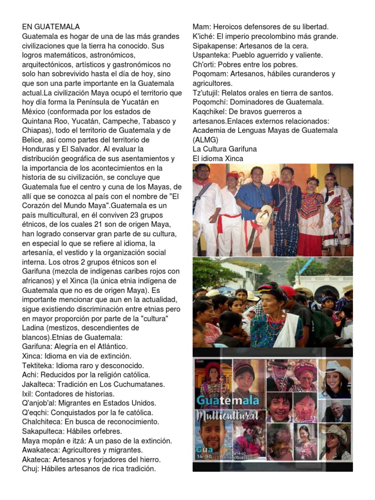 Multiculturalidad en Guatemala | PDF | Civilización maya | Multilingüismo