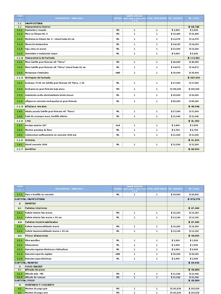 Apu | PDF | Albañilería | Materiales de construcción