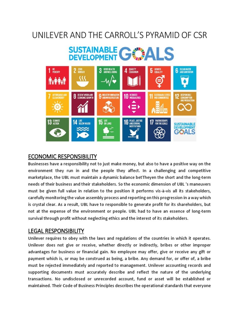 Unilever and The Carroll | PDF | Corporate Social Responsibility | Business