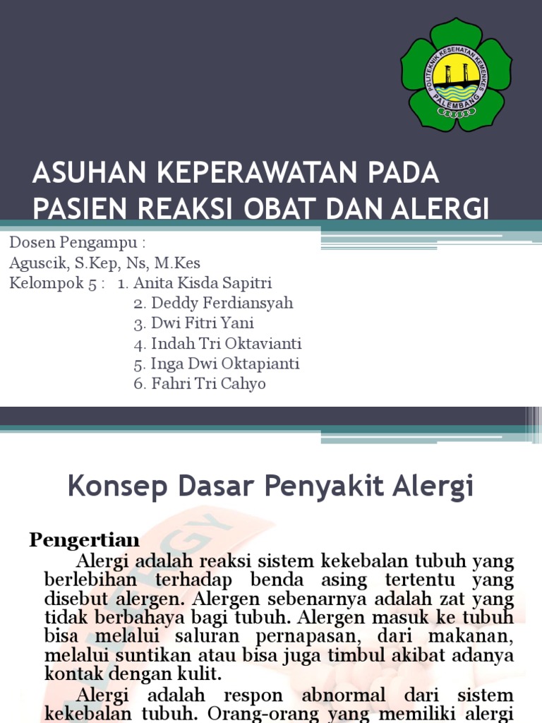 Asuhan Keperawatan Pada Pasien Reaksi Obat Dan Alergi | PDF