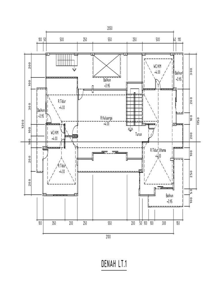 Denah Lantai 1 Rumah 250 m² | PDF