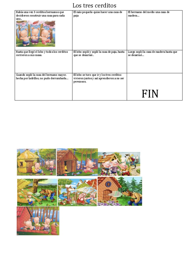 Dibujos Para Colorear De Los Tres Cerditos Y El Lobo Cuento: Los Tres