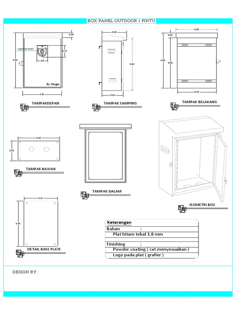 Box Panel Outdoor 1 Pintu: Tampakdepan Tampak Samping Tampak Belakang | PDF