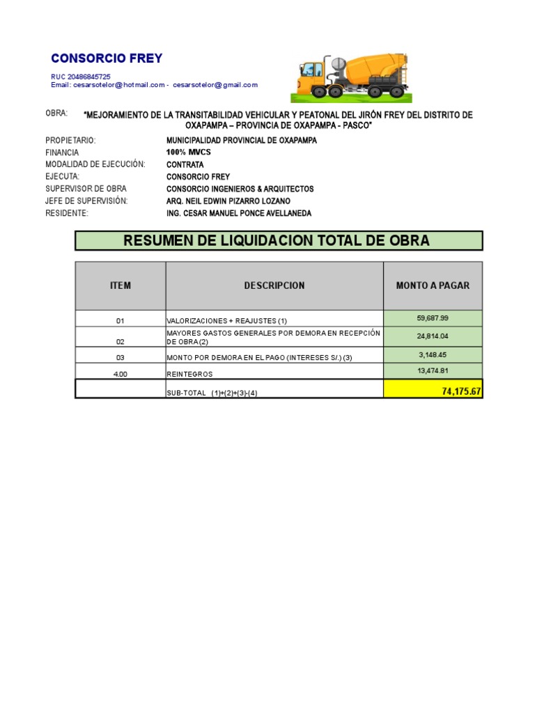 Liquidación Final Frey | PDF