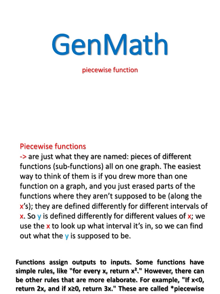 Genmath: Piecewise Function | PDF