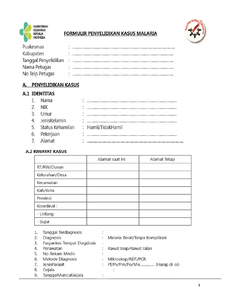 Form PE Malaria | PDF
