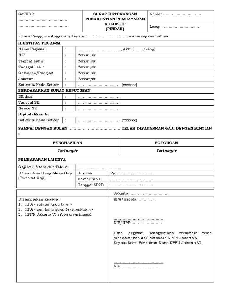 SKPP Pindah PNS (Kolektif) | PDF