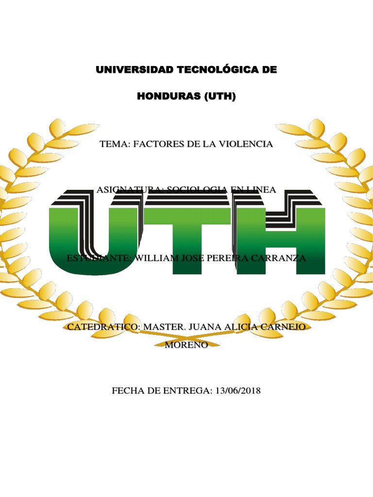 Tarea Sociologia UTH | PDF | Violencia | Honduras