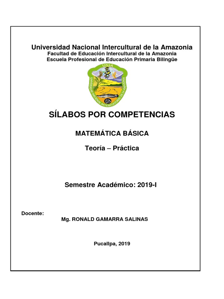 Silabo de Matematica Primaria | PDF | Proposición | Función (Matemáticas)