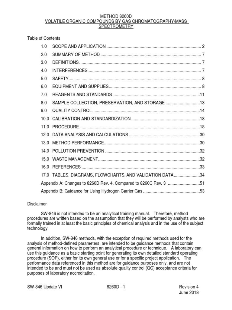 Epa 8260 D 2018 | PDF | Mass Spectrometry | Gas Chromatography
