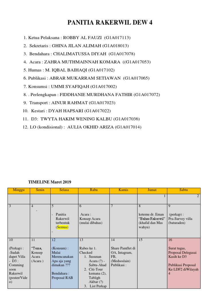 Timeline Kegiatan | PDF