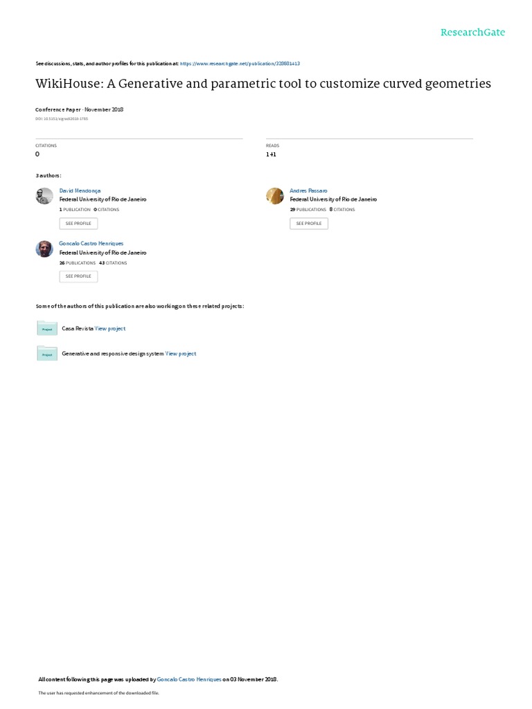 Wikihouse: A Generative and Parametric Tool To Customize Curved Geometries | PDF | Rio De ...
