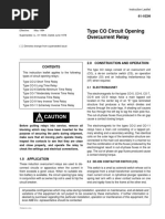 CO Overcurrent Relay Guide | PDF | Relay | Transformer