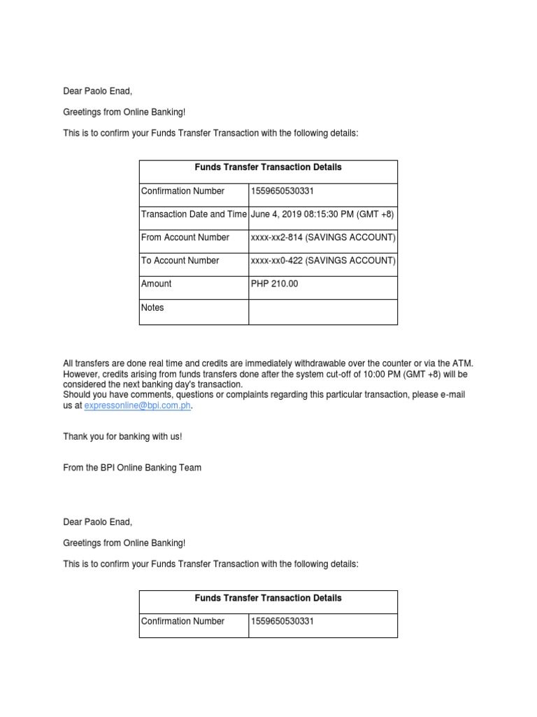 BpI Trans | PDF | Online Banking | Banks & Banking