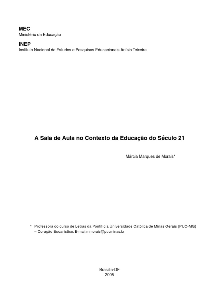 A Sala De Aula No Contexto Da Educação Do Século 21 Pdf Aprendizado