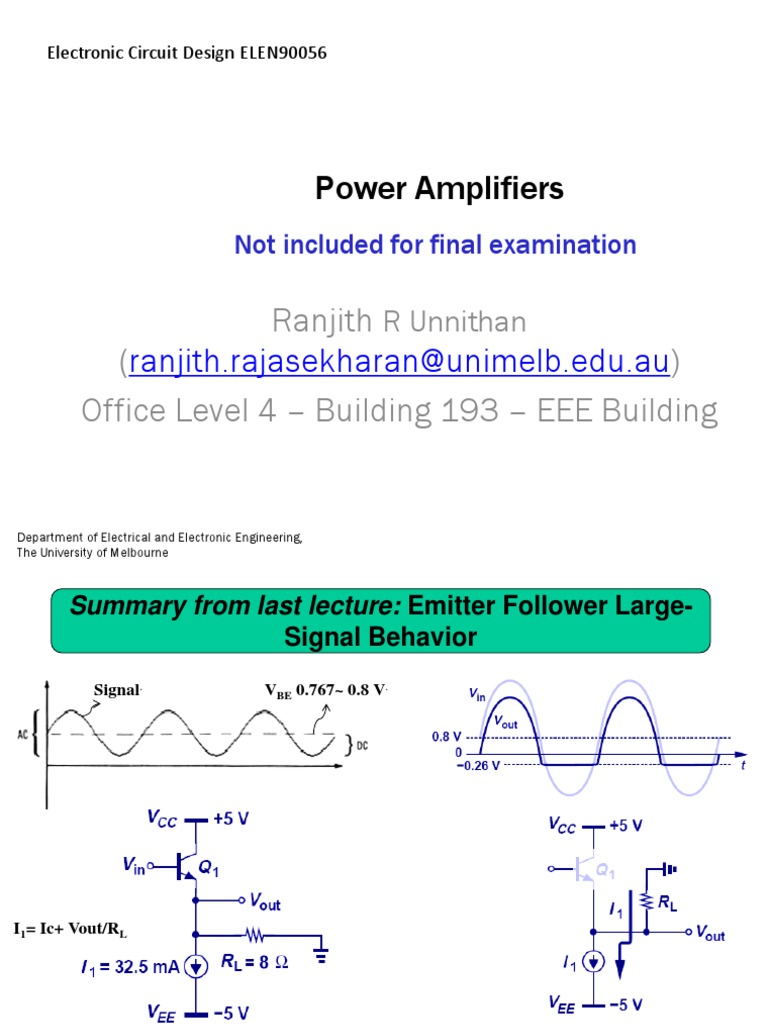 Lecture 5 - Output Stages22019 | PDF | Operational Amplifier | Amplifier