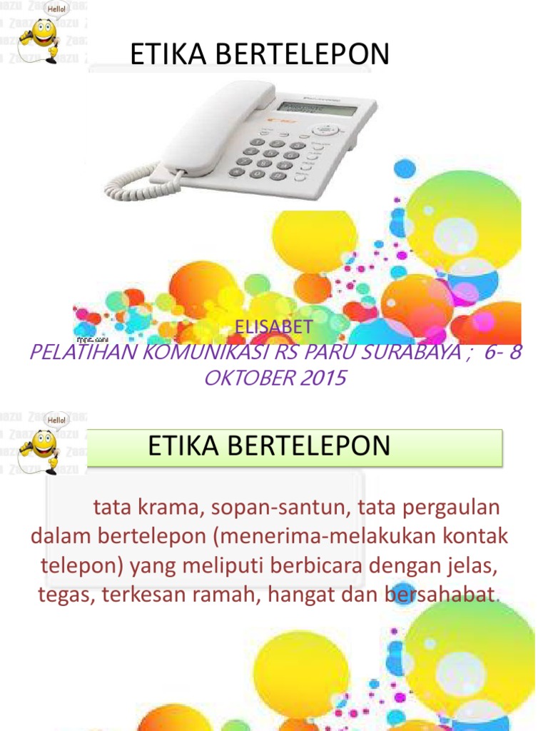 Etika Bertelepon Final | PDF | Memasak, Makanan, & Anggur | Seni ...