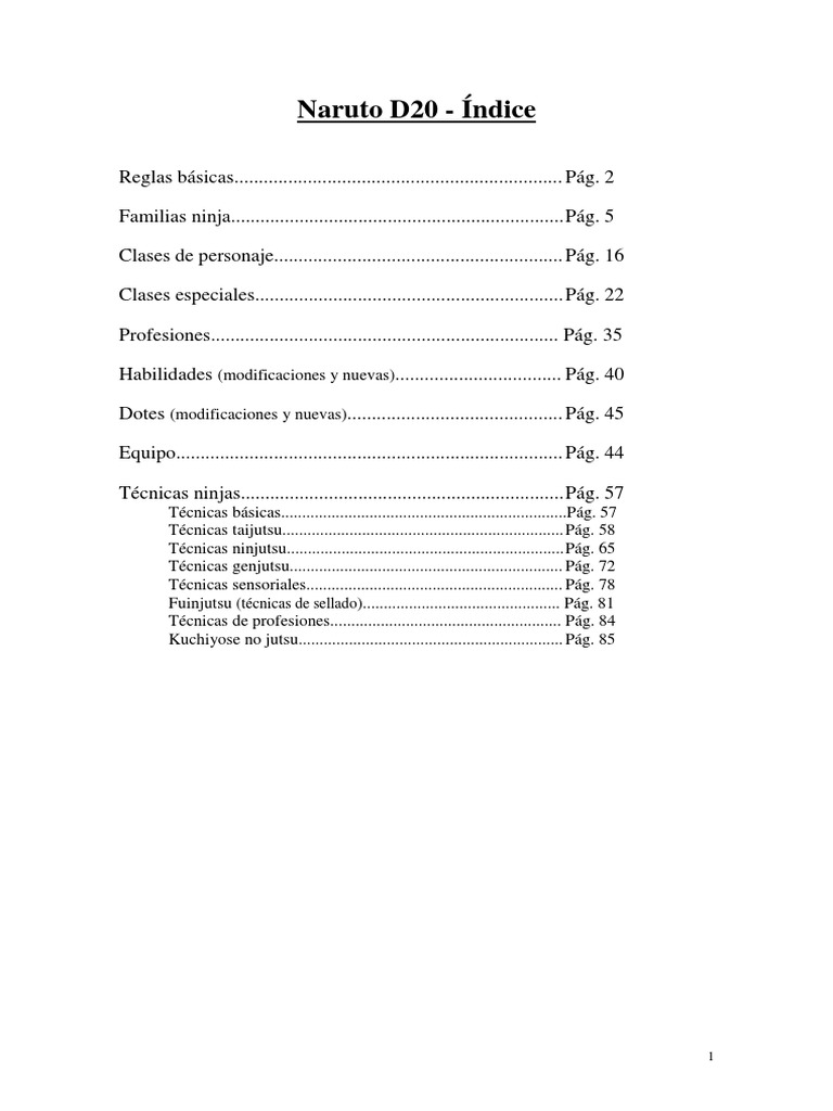 Naruto D20 (Base Pathfinder) | PDF | Ninja | Insectos