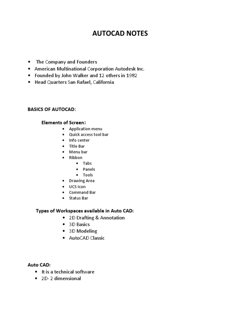 Autocad Notes Main | PDF | Circle | Tab (Gui)