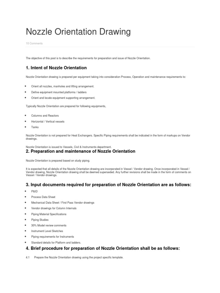 Nozzle Orientation Drawing | PDF | Pipe (Fluid Conveyance ...