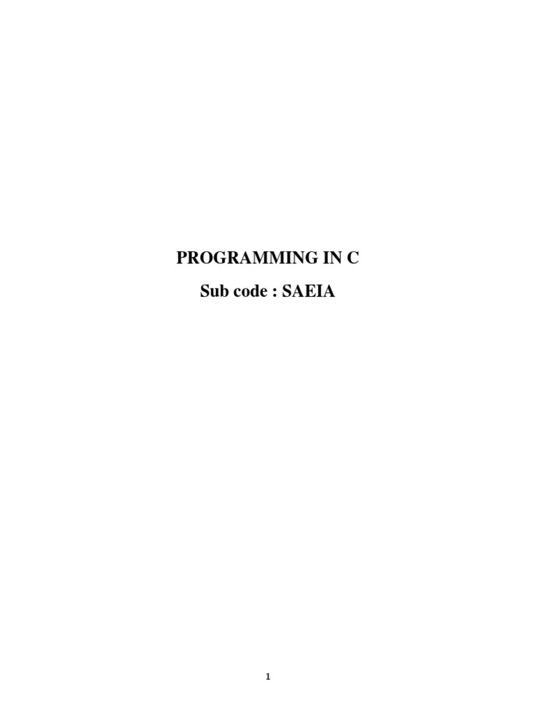 0 - C Notes PDF | Download Free PDF | C (Programming Language ...